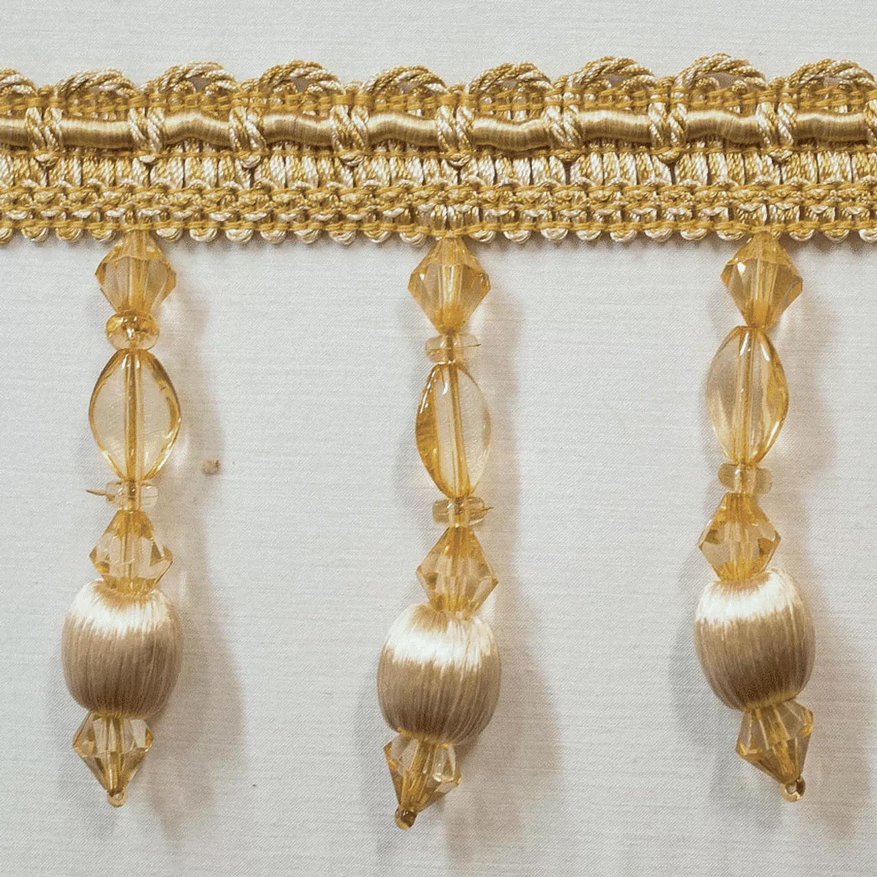 Trim Beaded Design 2 Gold | Brilliant Drapery Design Inc.
