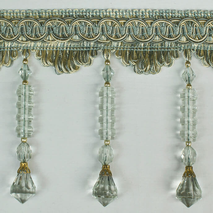 Trim Beaded Design 4 Blue Green | Brilliant Drapery Design Inc.