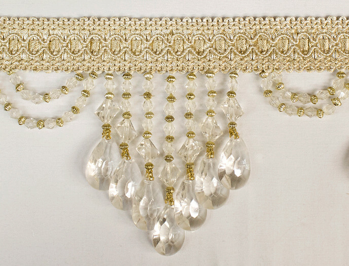Trim Beaded Design 21 Off White | Brilliant Drapery Design Inc.