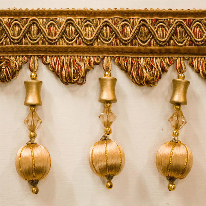 Trim Beaded Design 22 Beige Brown