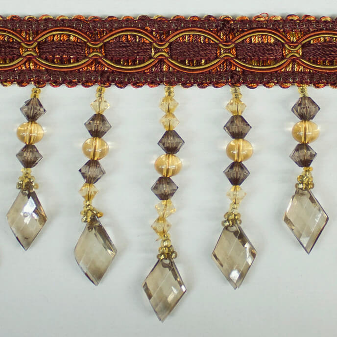 Trim Beaded Design 5 Burguendy | Brilliant Drapery Design Inc.