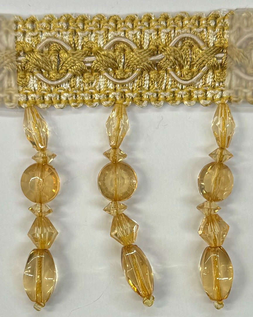 Trim Beaded Design 1 Gold | Brilliant Drapery Design Inc.