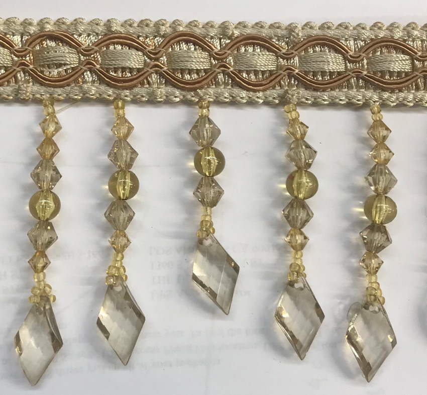 Trim Beaded Design 5 Beige OffWhite | Brilliant Drapery Design Inc.