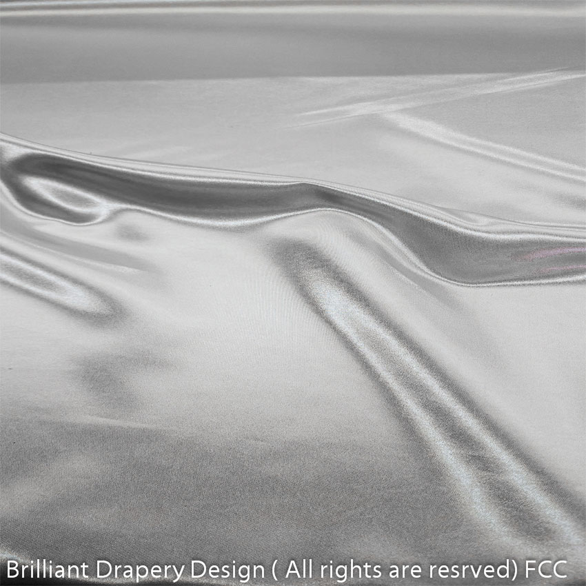 Satin Fabric White #1 - Brilliant Drapery Design Inc.