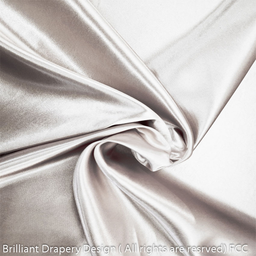 Satin Fabric White #1 - Brilliant Drapery Design Inc.