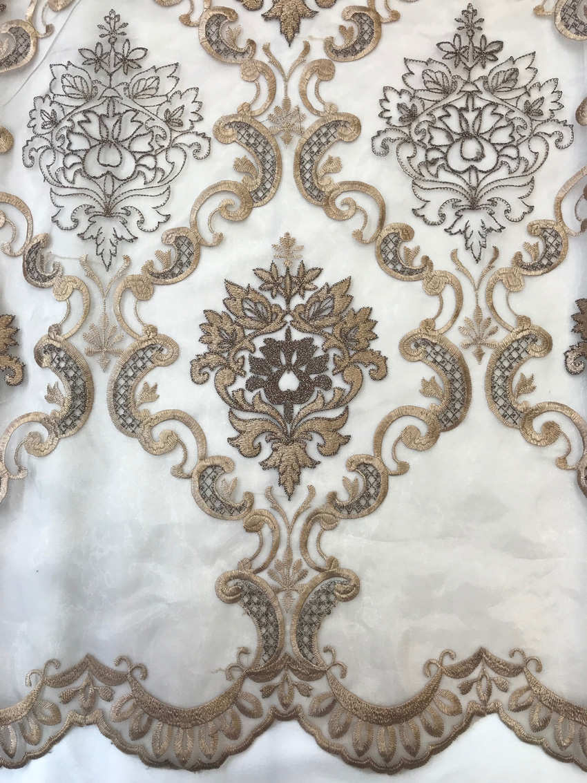 Fabric Embroidery Sheer Dalton_May Antigold | Brilliant Drapery Design Inc.