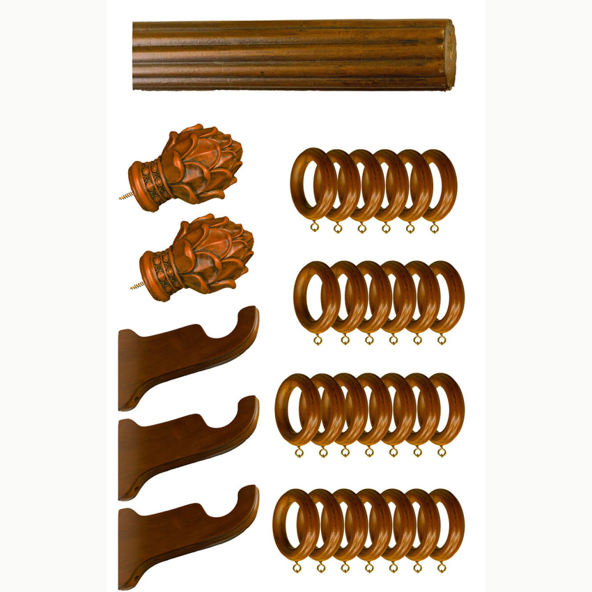 2" Wood Pole Set | Brilliant Drapery Design Inc.