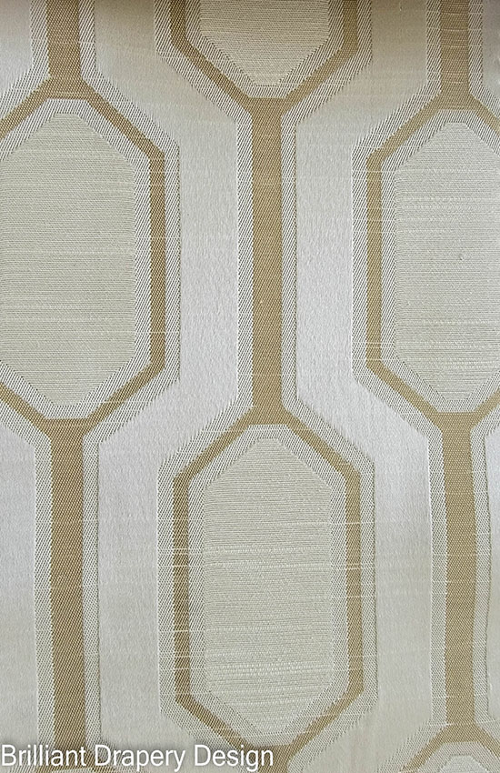 Pantege101Ivory geometric Jacquard - Brilliant Drapery Design Inc.