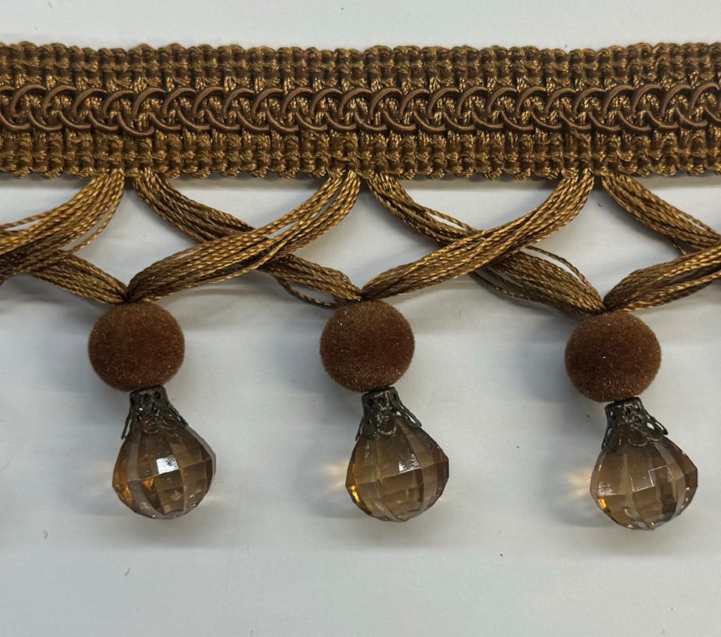 Beaded drapery trim Design 29, Brown