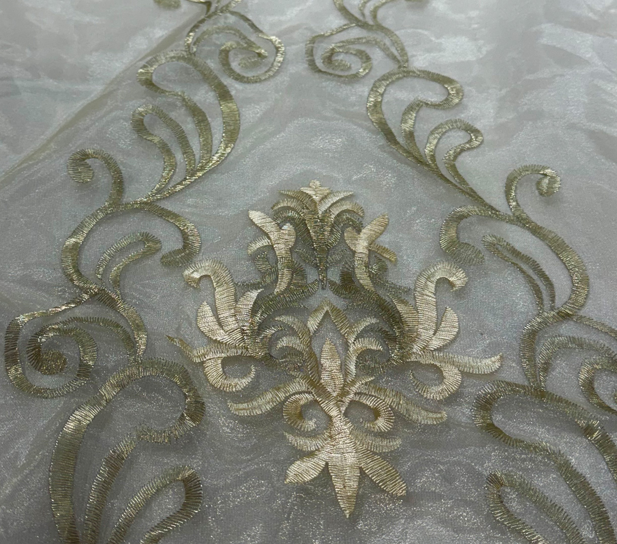 Fabric Embroidery Sheer Sepid Light Green