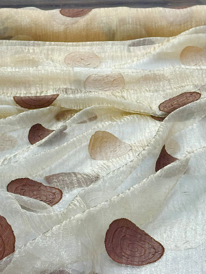 Fabric Sheer Poco Dot , Brown (Per Yard) - Brilliant Drapery Design Inc.