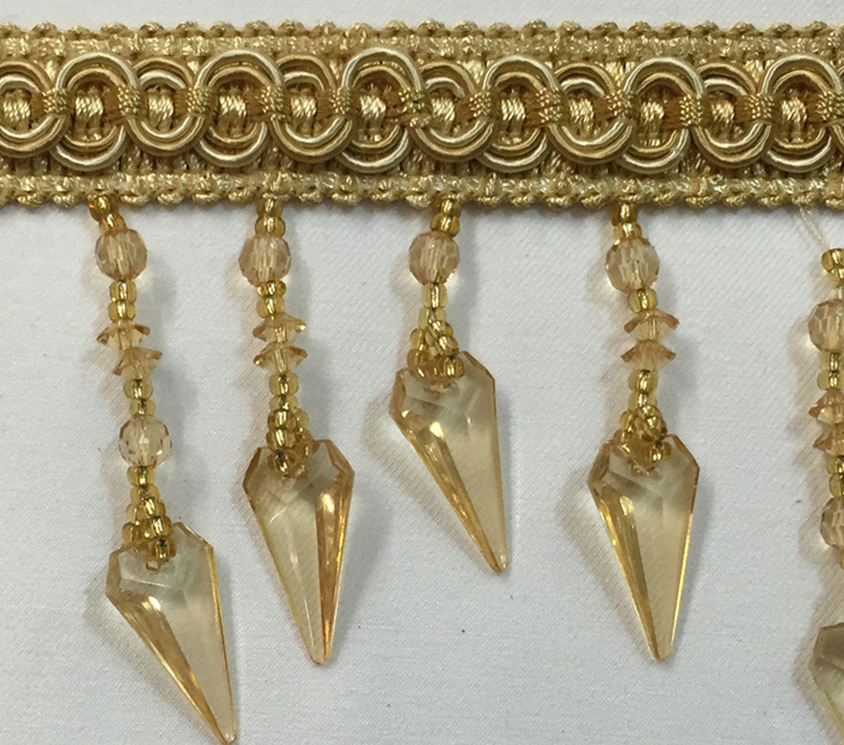 Beaded drapery trim Design 24, Gold | Brilliant Drapery Design Inc.