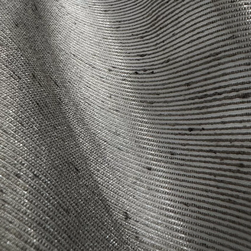 Sheer Tiny Strip Fabric , Gray | Brilliant Drapery Design Inc.