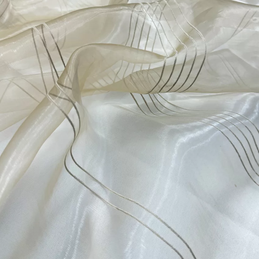 Stripes Sheer Fabric Beige | Brilliant Drapery Design Inc.