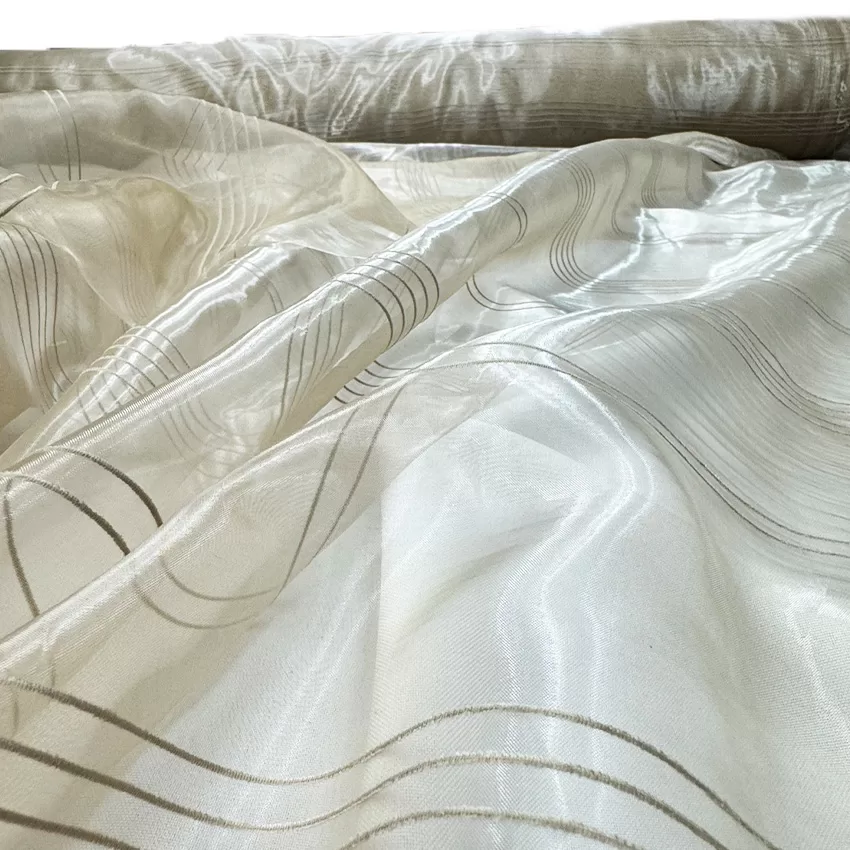 Stripes Sheer Fabric Beige | Brilliant Drapery Design Inc.