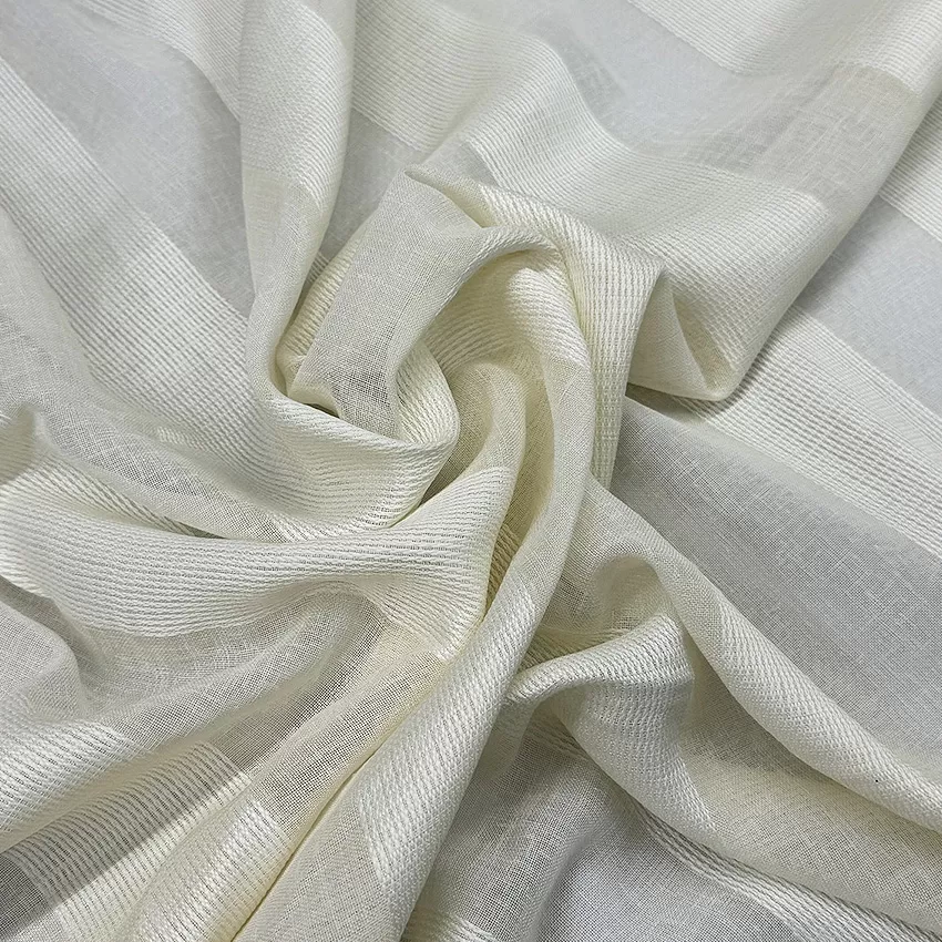 Stripes Sheer Fabric Off White | Brilliant Drapery Design Inc.