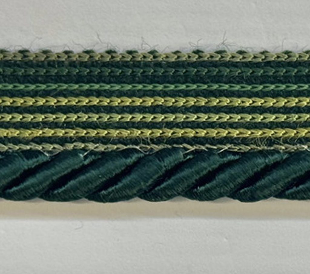 Cord trim - green tones | Brilliant Drapery Design Inc.